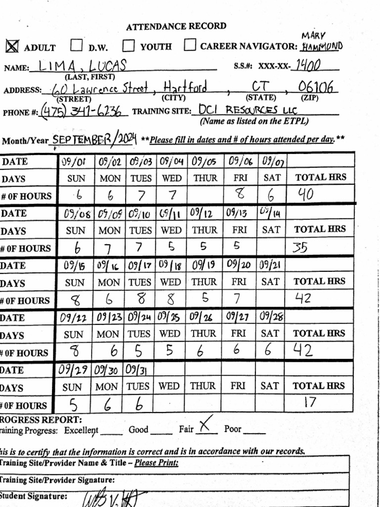 September Attendance | PDF