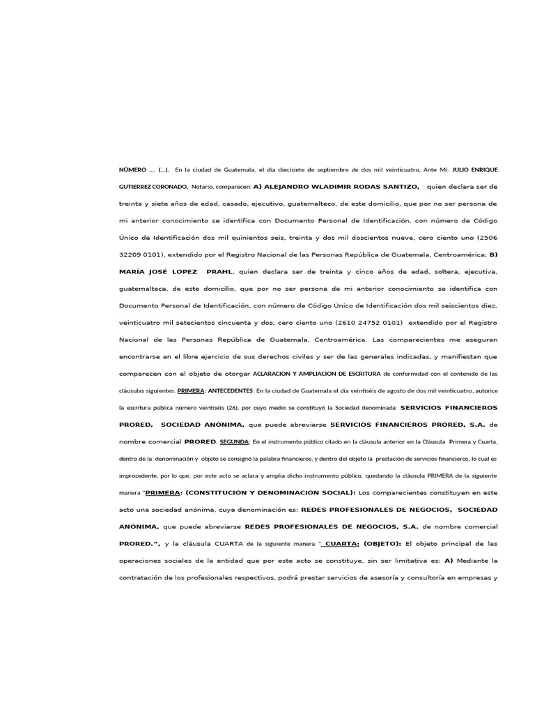 Aclaracion y Ampliacion | PDF | Patentar | Sociedad de responsabilidad limitada