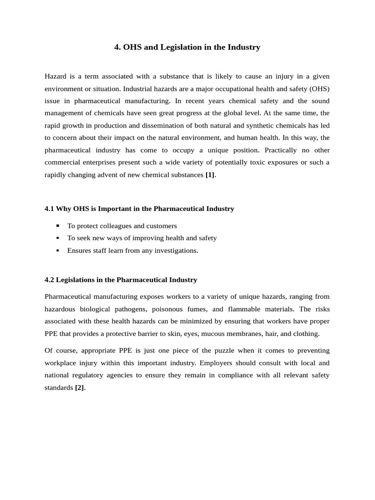 4.OHS and Legislation in the Industry | PDF | Occupational Safety And ...