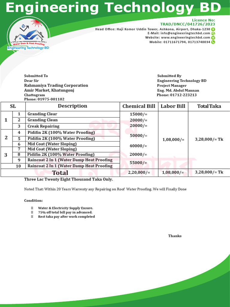 Rahmaniya Traders Quotation Format | PDF