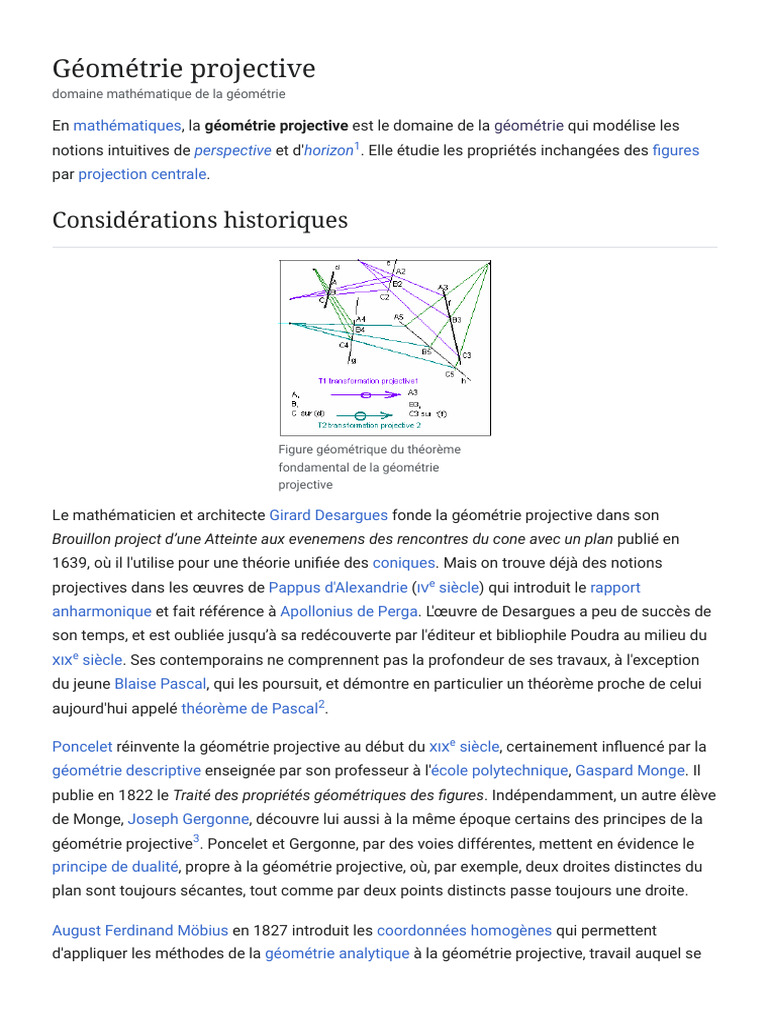 Introduction à la géométrie projective | PDF | Géométrie projective ...