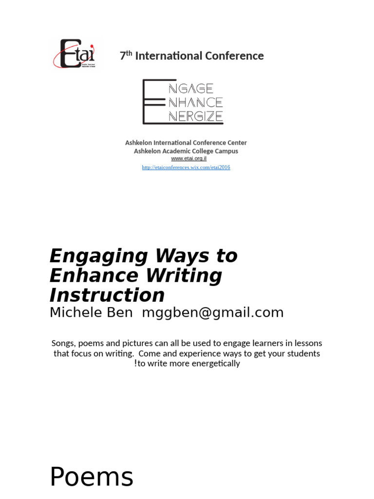 ETAI 2016 Presentation | PDF | Social Science | Language Arts & Discipline