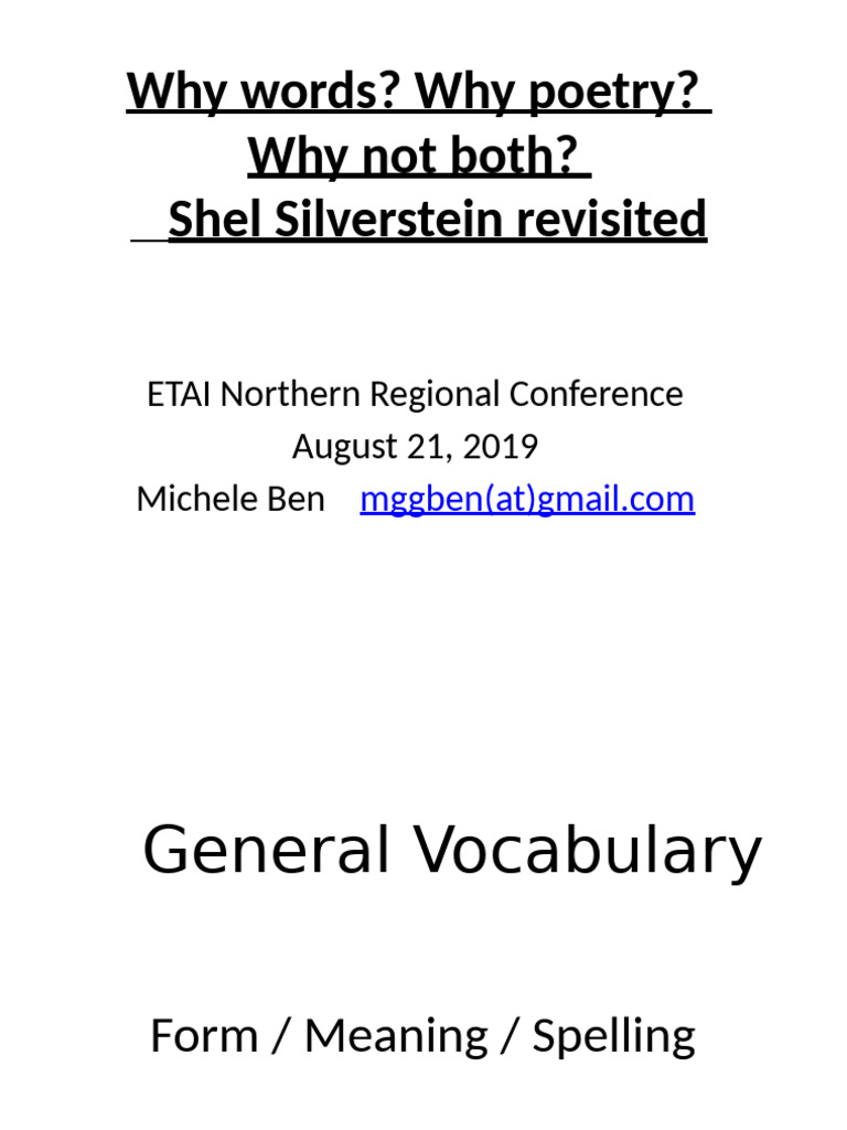 Exploring Shel Silverstein's Poetry | PDF | Grammar | Linguistic Morphology