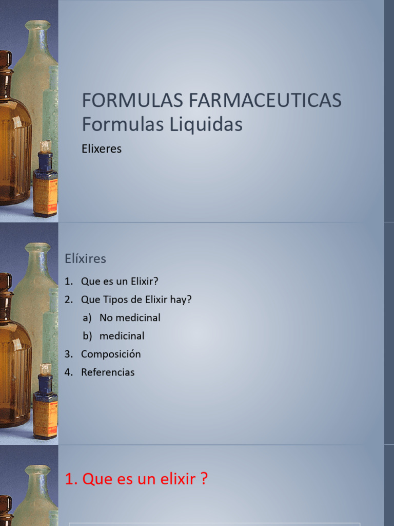 FORMULAS FARMACEUTICAS (Elixir) | PDF | Medicamentos con receta | Ácido ...