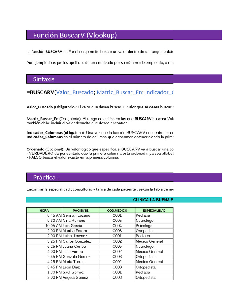 Guia de Funciones de Busqueda y Referencia | PDF | Cuidado de la salud | Medicina