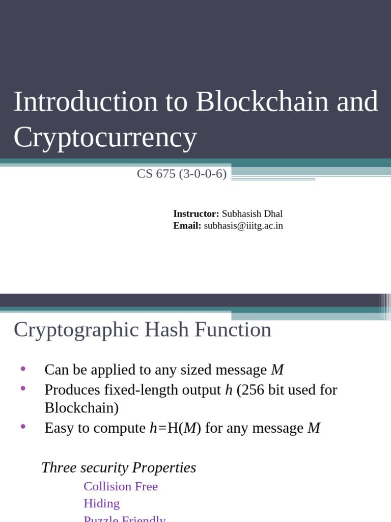Introduction To Blockchain and Cryptocurrency Lacture 2 | PDF | Theoretical Computer Science ...