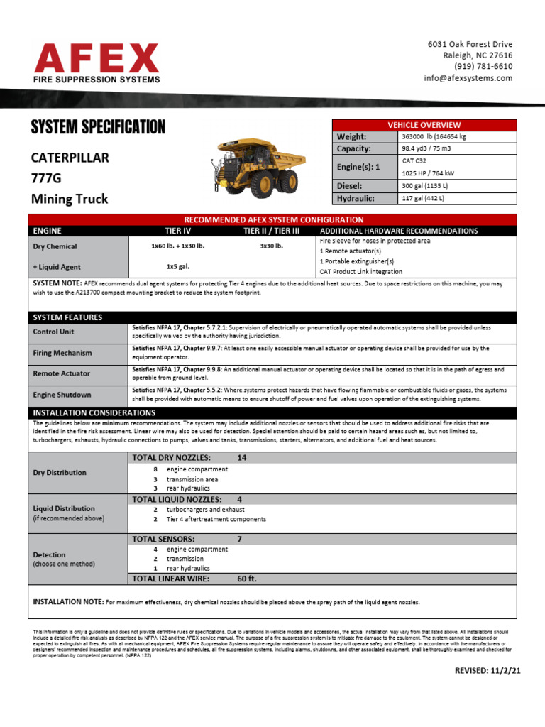 EspecificaçãoCAT-777G (2) | PDF | Firefighting | Engines