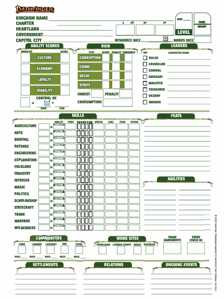 Kingdom Sheet Form Fillable | PDF