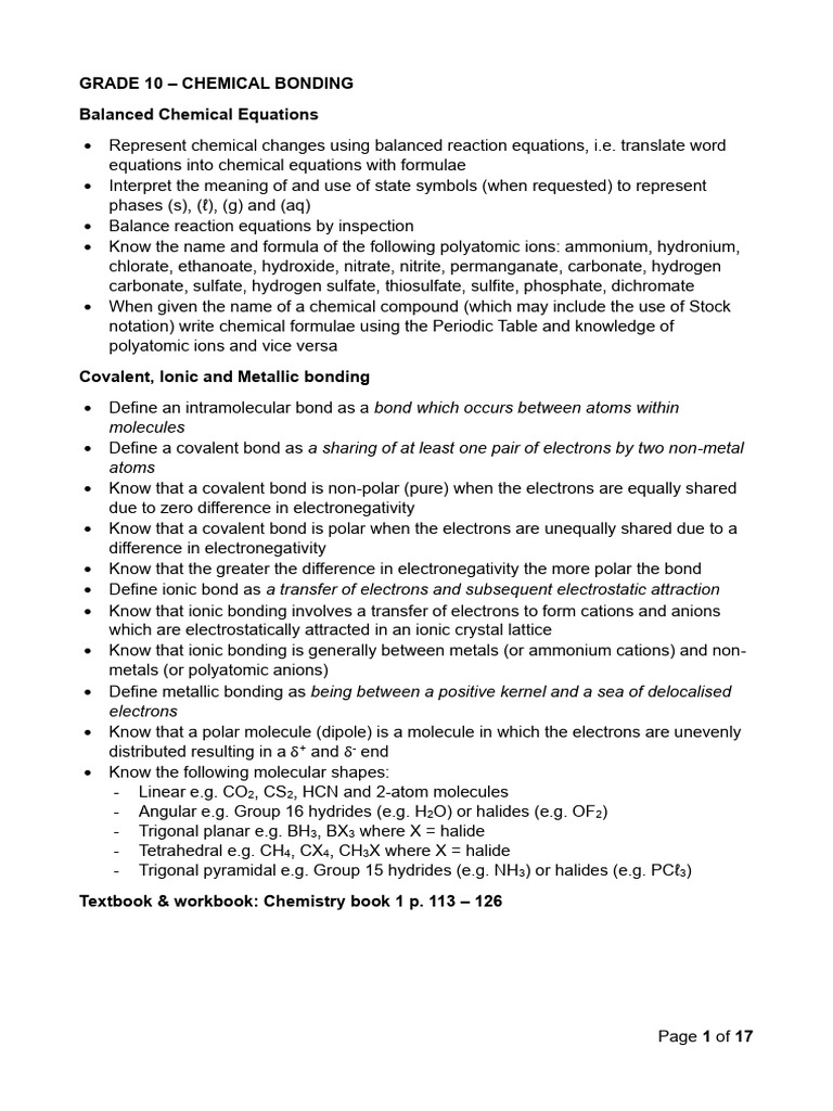 Chemical Bonding | PDF | Chemical Bond | Chemical Polarity