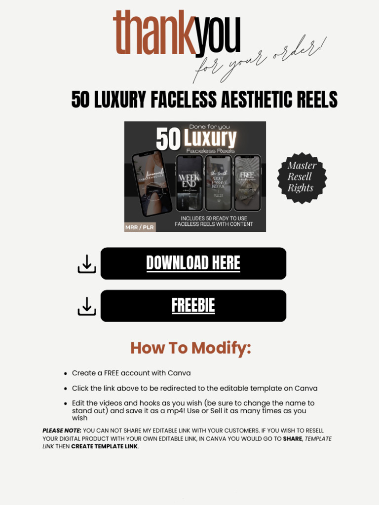 50 Faceless Aesthetic Reels | PDF | License | Business Law