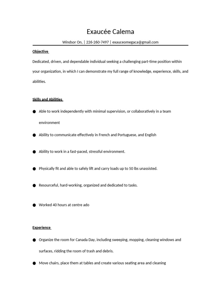 Exaucée Calema | PDF