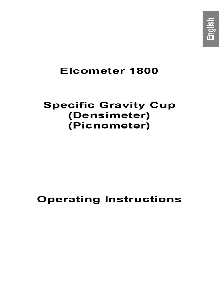 1800 Specific Gravity Cup | PDF | Density | Physical Quantities