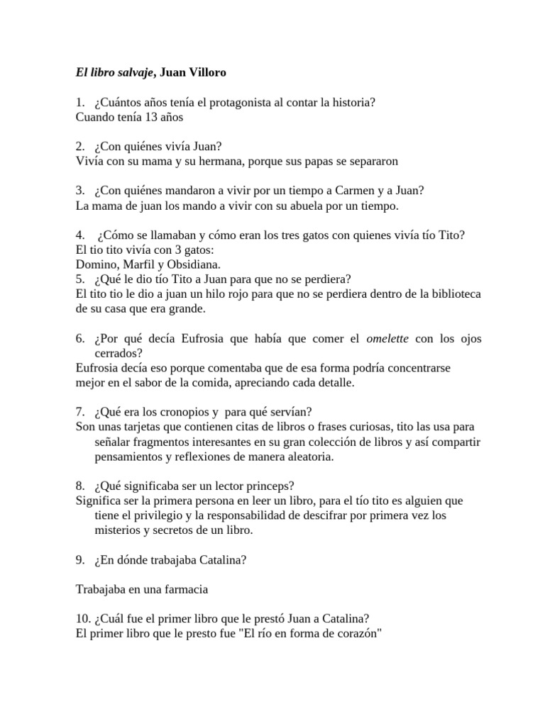 Resumen de "El libro salvaje" | PDF
