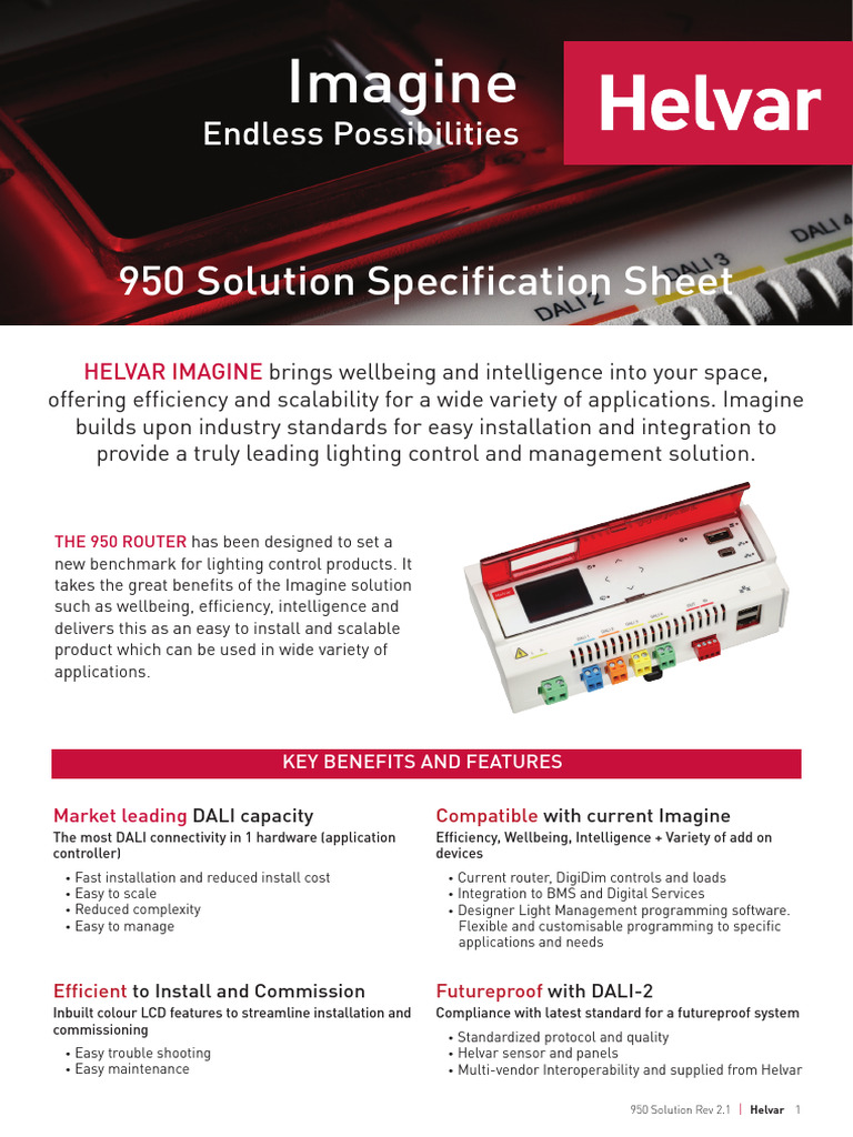 Imagine: 950 Solution Specification Sheet | PDF | Information And ...