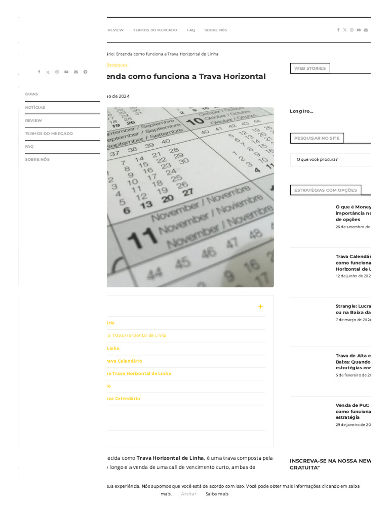 Trava Calendário Entenda Como Funciona A Trava Horizontal De Linha