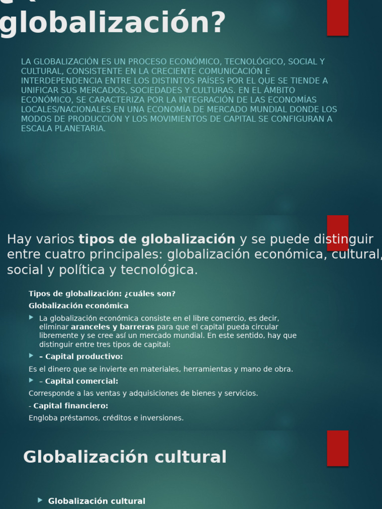 Tipos de Globalización: Impacto y Definición | PDF | Globalización ...