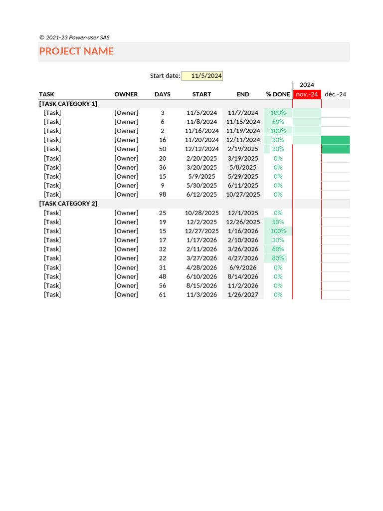 Gantt Chart (Monthly) - 2023 | PDF | Microsoft Excel | Computer Science