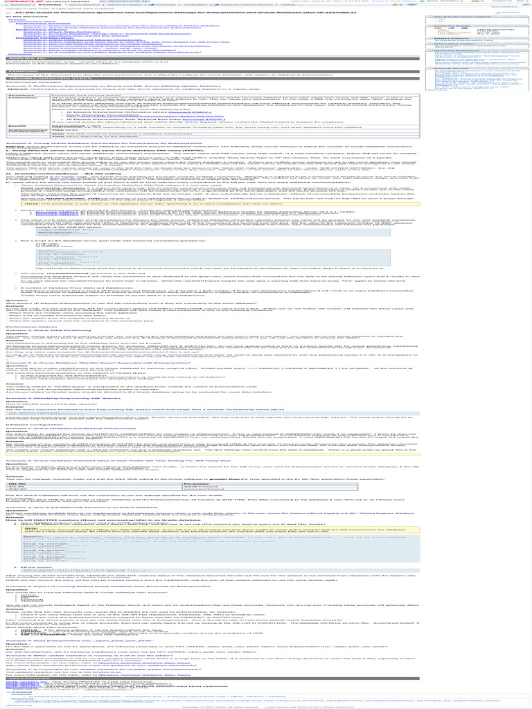 Document 1527286.1 E1 - DB - Guide To Performance Questions and Configuration Settings For ...