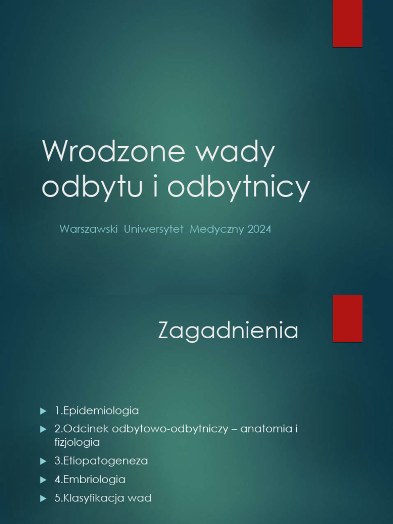Wrodzone Wady Odbytu I Odbytnicy | PDF