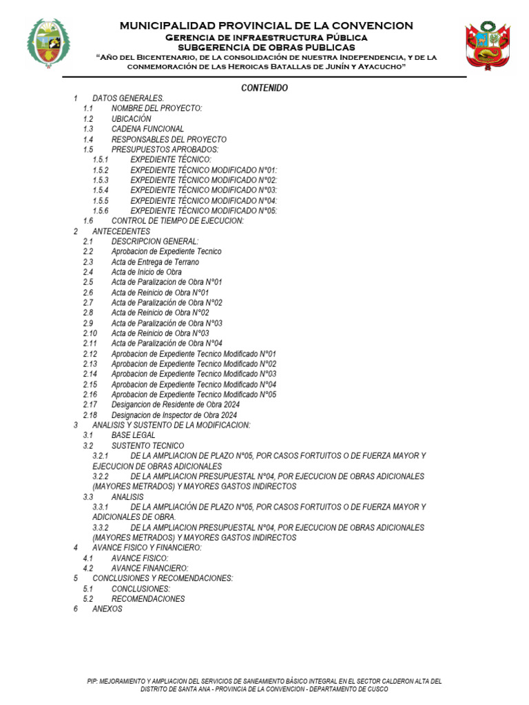 Exp. Tec Mod06 | PDF | Presupuesto | Saneamiento