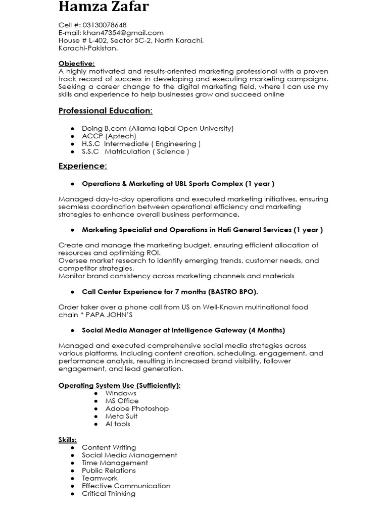 0 - Hamza Zafar Updated | PDF