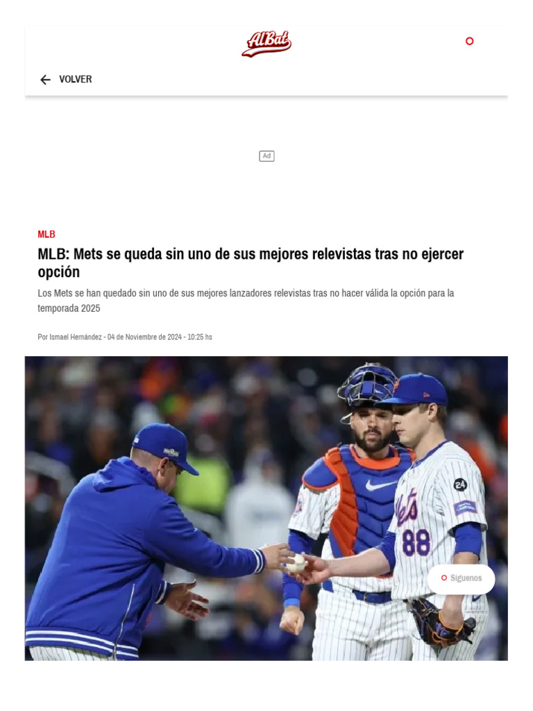MLB - Mets Se Queda Sin Uno de Sus Mejores Relevistas Tras No Ejercer Opción | PDF | Liga Mayor ...