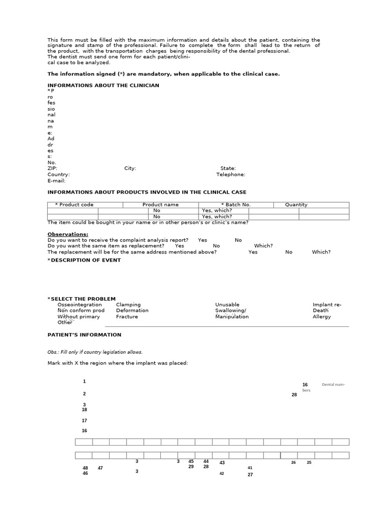 This Form Must Be Filled ASAP | PDF | Dental Implant | Health Sciences