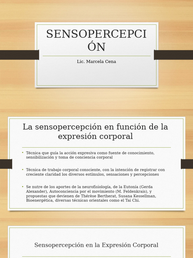 Sensopercepción y Expresión Corporal | PDF | Percepción | Sentidos