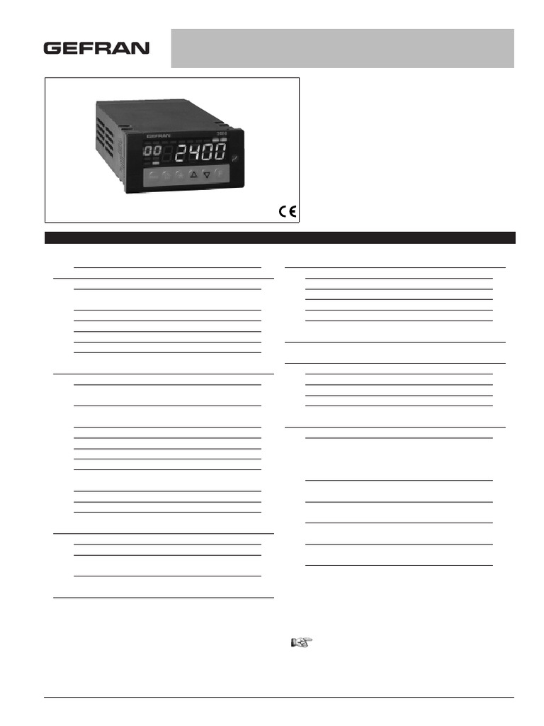 Indicador Gefran | PDF | Electromagnetic Compatibility | Power Supply