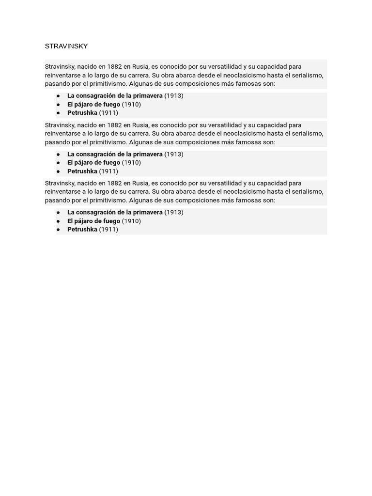 STRAVINSKY | PDF | Clásicos