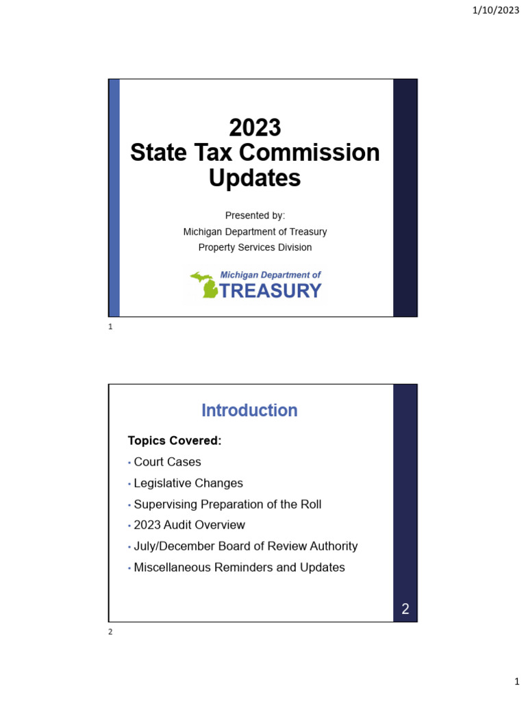 2023 STC Updates PowerPoint Slides | PDF | Property Tax | Taxes