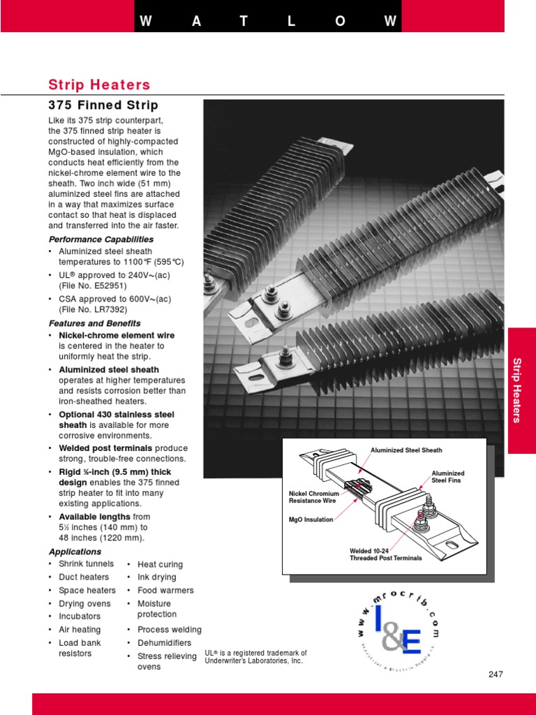 Strip Heaters 375 Finned Strip | PDF | Aluminium | Wire
