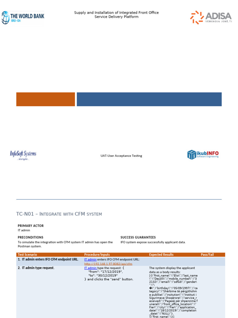 CFM System Integration Testing Guide | PDF | Software Engineering ...