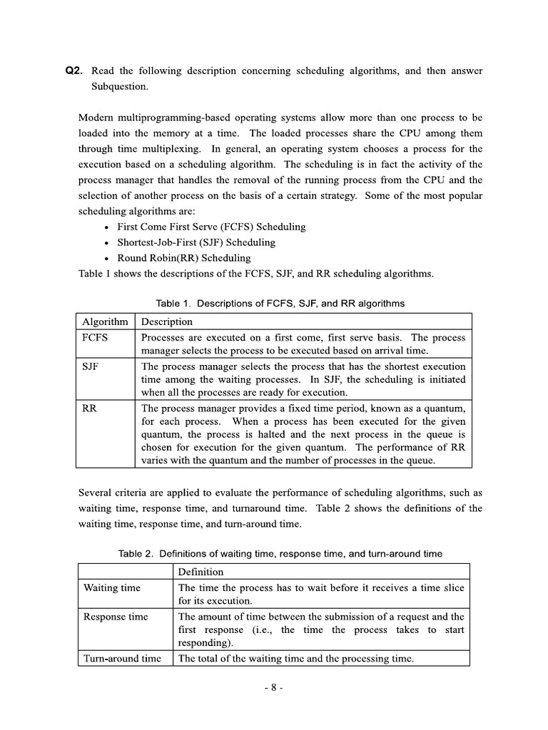 2015A FE PM Question - Job Scheduler | PDF