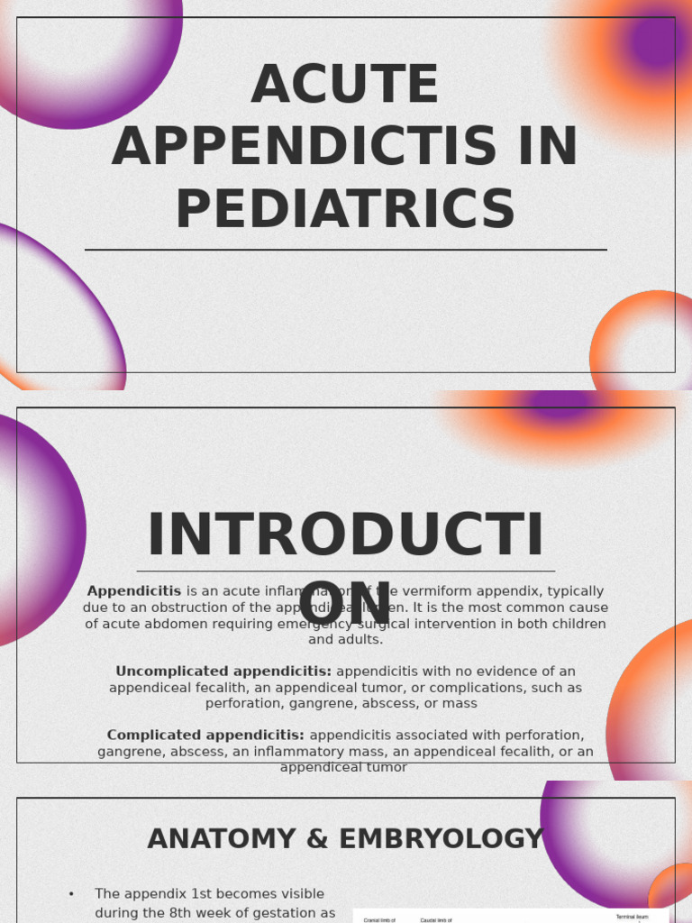 Acute Appendicitis in Pediatrics | PDF | Medical Imaging | Ct Scan