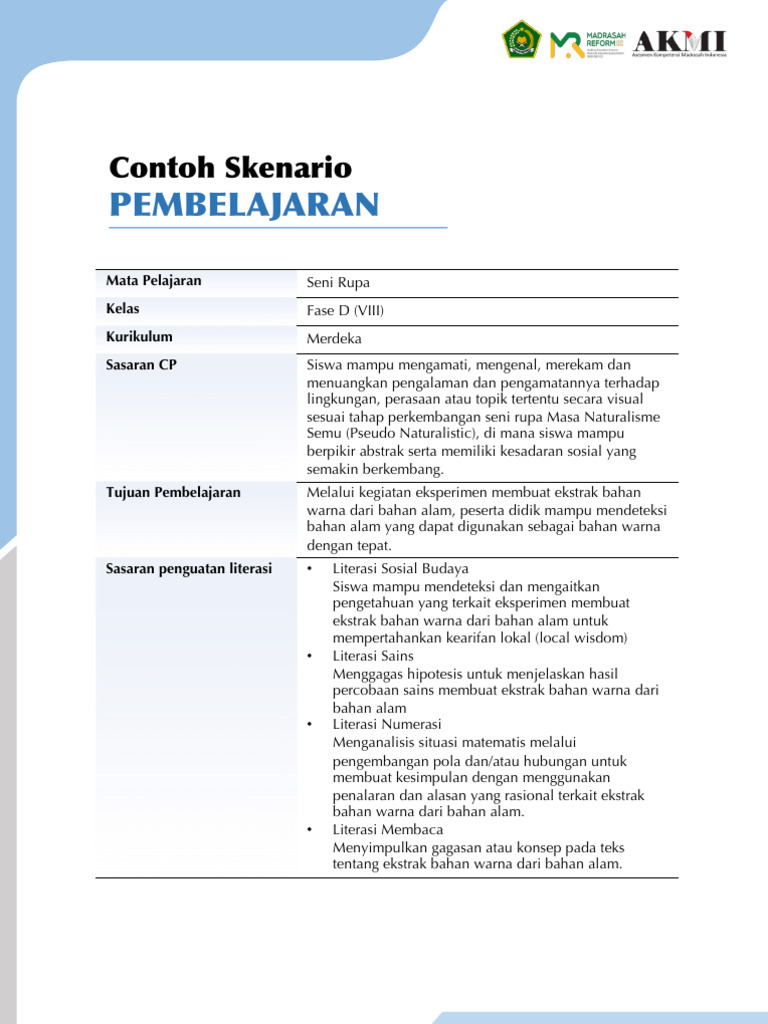 Literasi Sosial Budaya - CK 4 - Seni Rupa Fase D | PDF