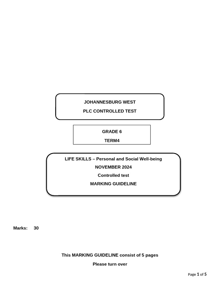 Copy Marking Guideline gr6 PSW | PDF | Causes Of Death | Public Health