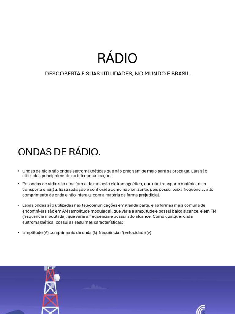 Ondas de Rádio: História e Aplicações | PDF | Radiação eletromagnética ...