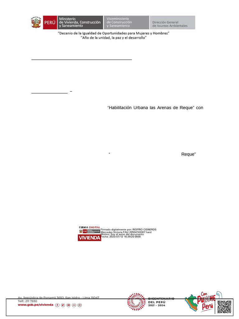 RD-047-2023-VIVIENDA-DGAA Carta Modelos | PDF | Evaluación de impacto ...