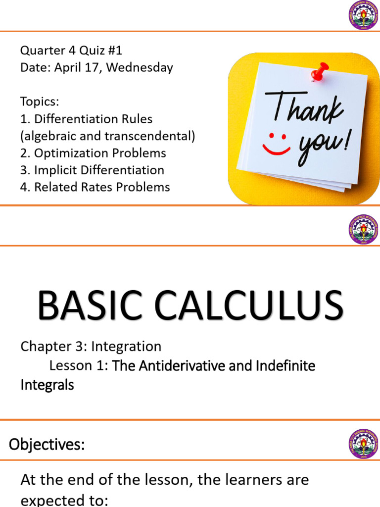 Quarter 4 L1 Indefinite Integrals | PDF | Integral | Mathematical Relations