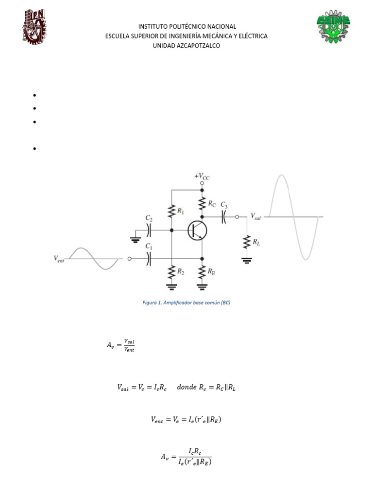 Amplificador Base Común | PDF | Amplificador | Ingenieria Eléctrica