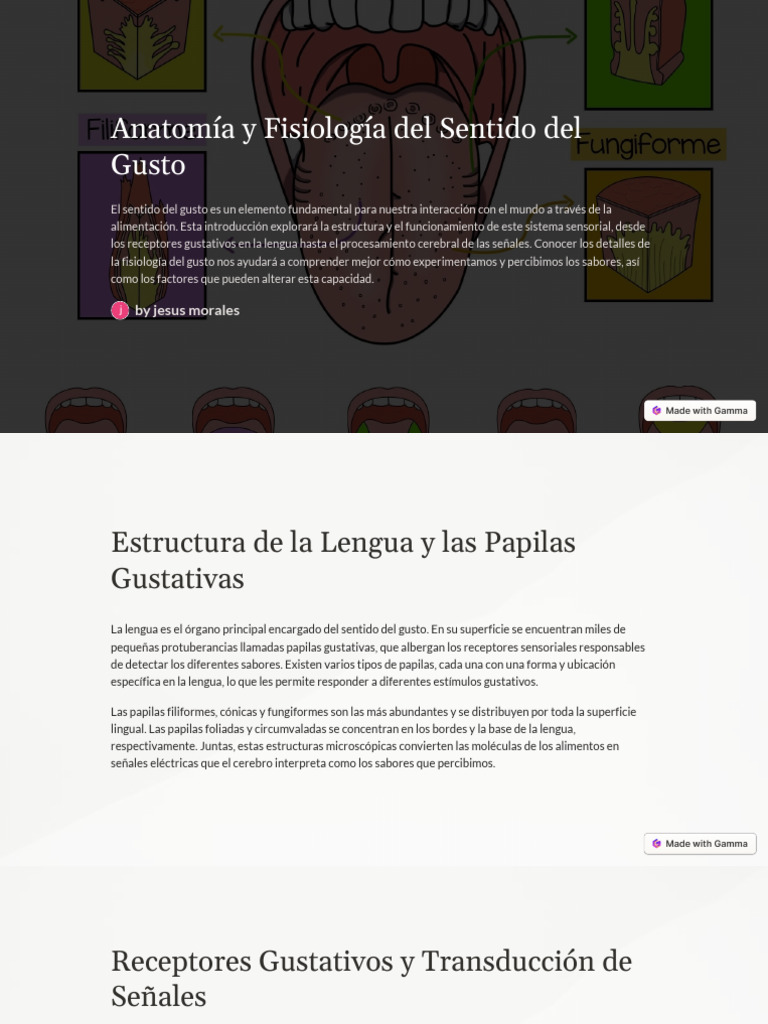 Anatomia y Fisiologia Del Sentido Del Gusto | PDF | Gusto | Sentidos