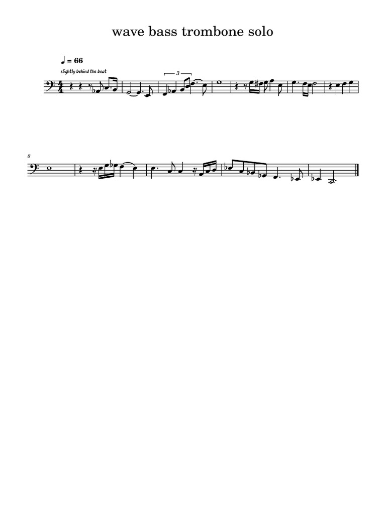 Wave Bass Trombone Solo | PDF