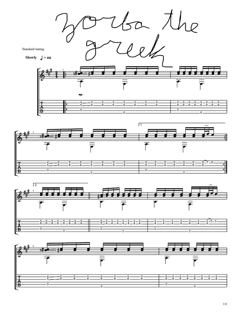 Zorba the Greek Guitar Theme | PDF