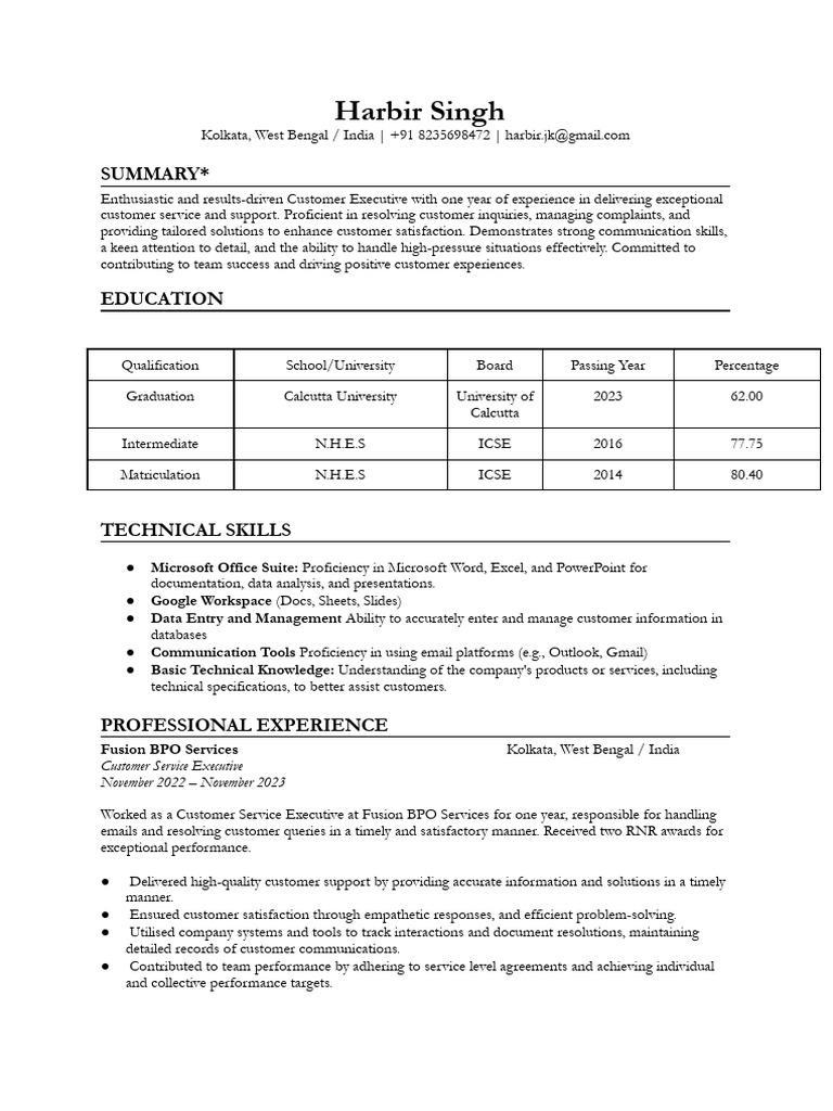 Harbir Resume Recent | PDF | Computing | Software
