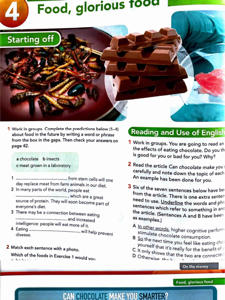 Complete First Unit 4 | PDF | Eating Behaviors Of Humans | Cooking