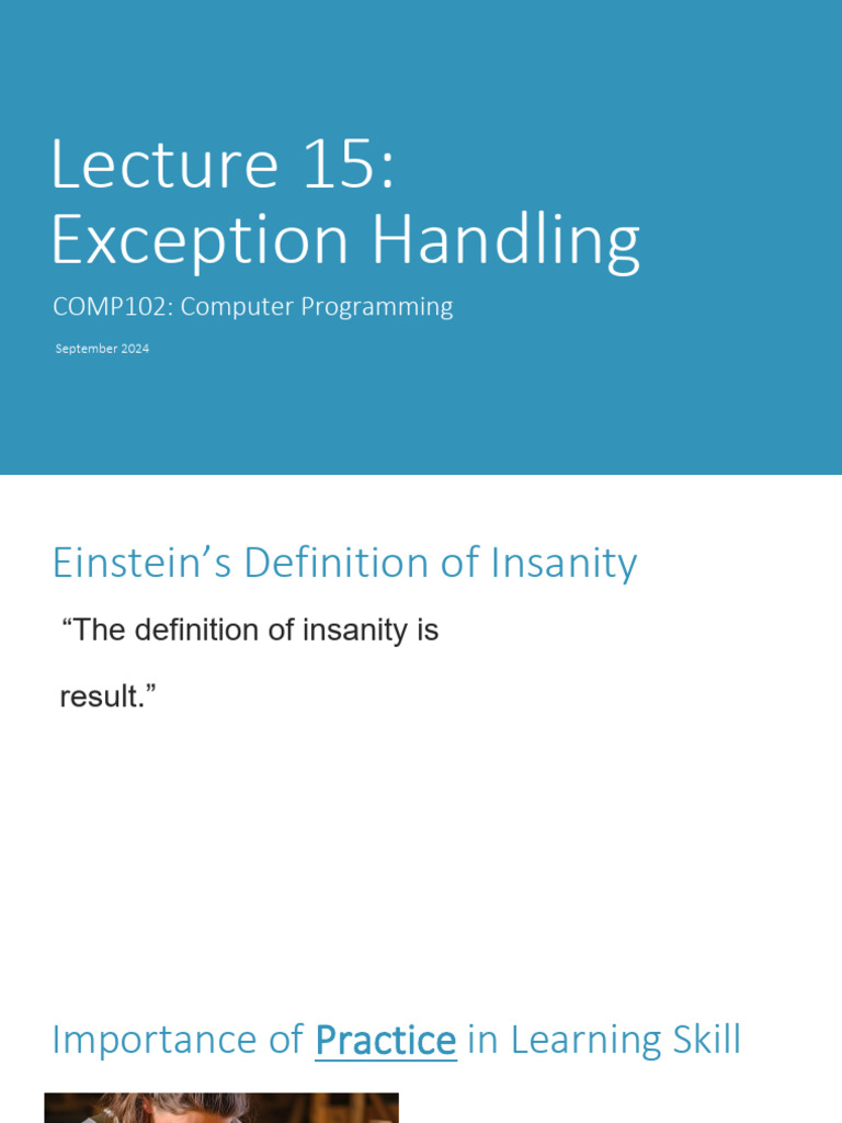 Lecture 15 - Exception Handling | PDF | Java (Programming Language ... Lecture 15 - Exception Handling | PDF | Java (Programming Language ...