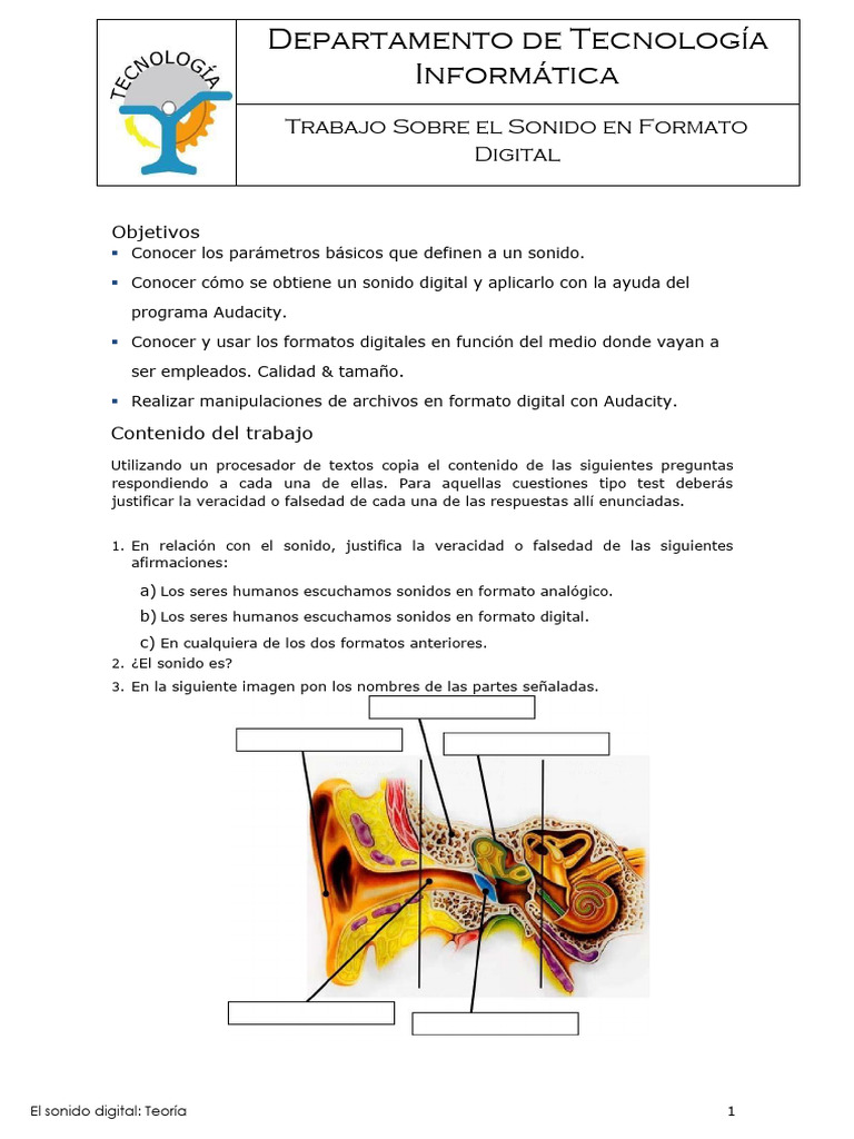 Teoría del Sonido Digital y Audacity | PDF | Audio digital | Sonido