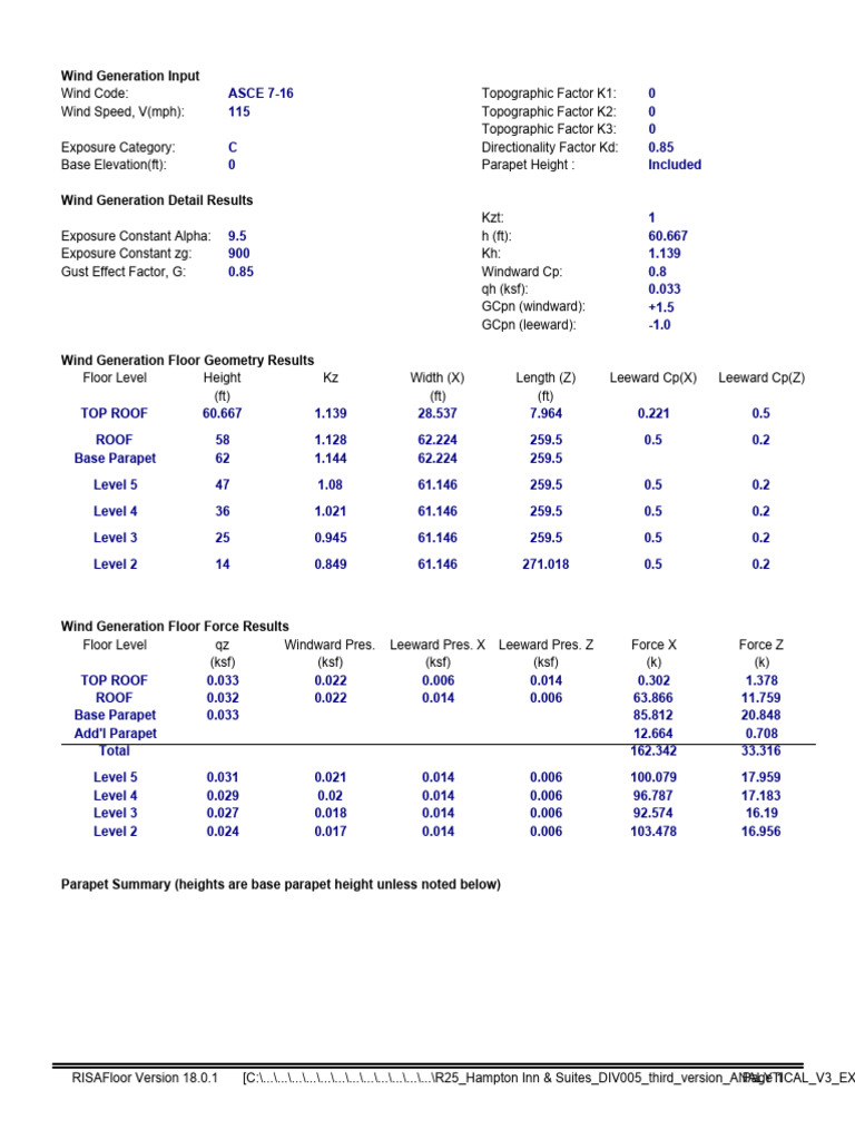 RISAFloor Wind Detail Report | PDF | Wound | Meteorological Phenomena
