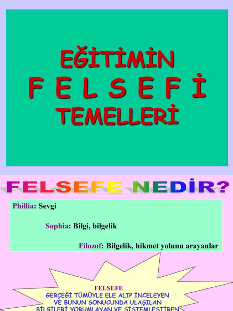 Eği̇ti̇m Felsefesi̇ - 6. Hafta | PDF